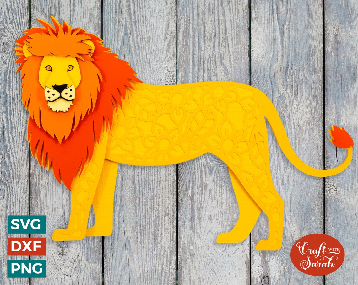 Lion SVG 3D Layered Lion SVG - Etsy