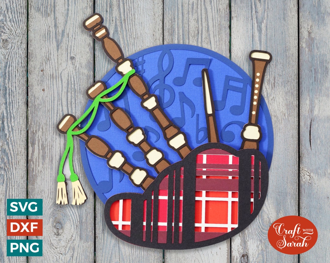 Bagpipes SVG | 3D Layered Scottish Bagpipes Cutting File - Etsy