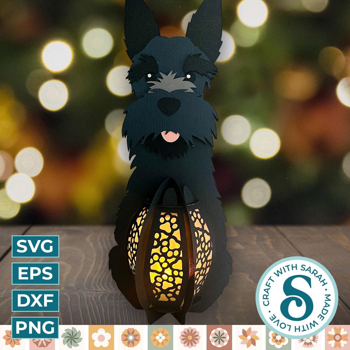 Scottish Terrier Lantern SVG | Scottie 3D Lantern Design Cutting File ...