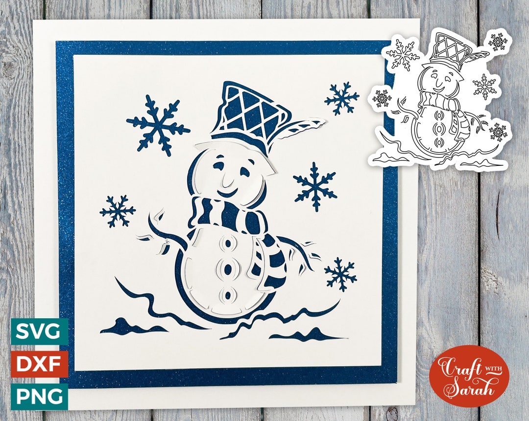 Winter Snowman Card | "cut & Fold" Greetings Card 23 - Etsy