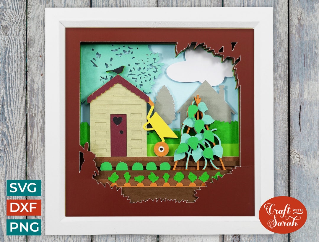 Allotment Shadow Box SVG | Gardening Allotment Shadow Box Cutting File ...
