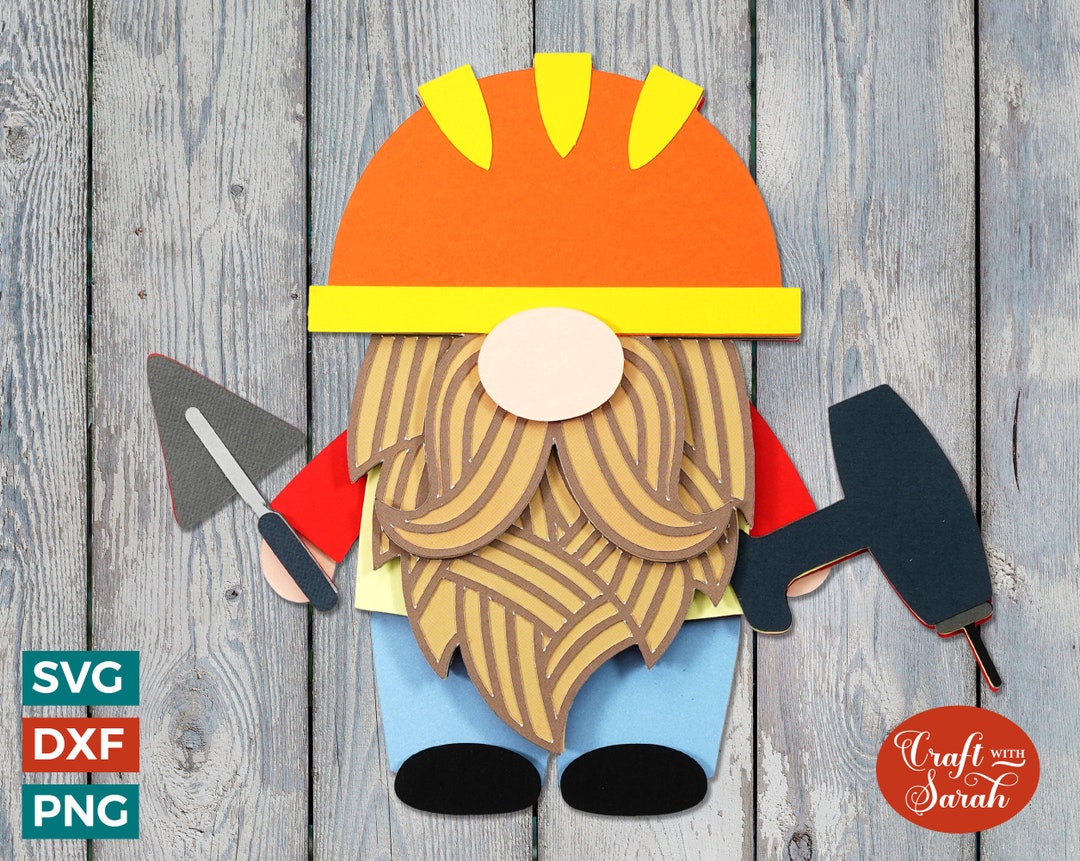 DIY Gnome SVG |3D Layered Male Decorator Gnome Cutting File - Etsy