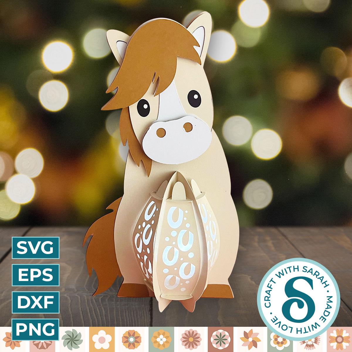 Horse Lantern SVG | 3D Pony Luminary Design Cutting File - Etsy