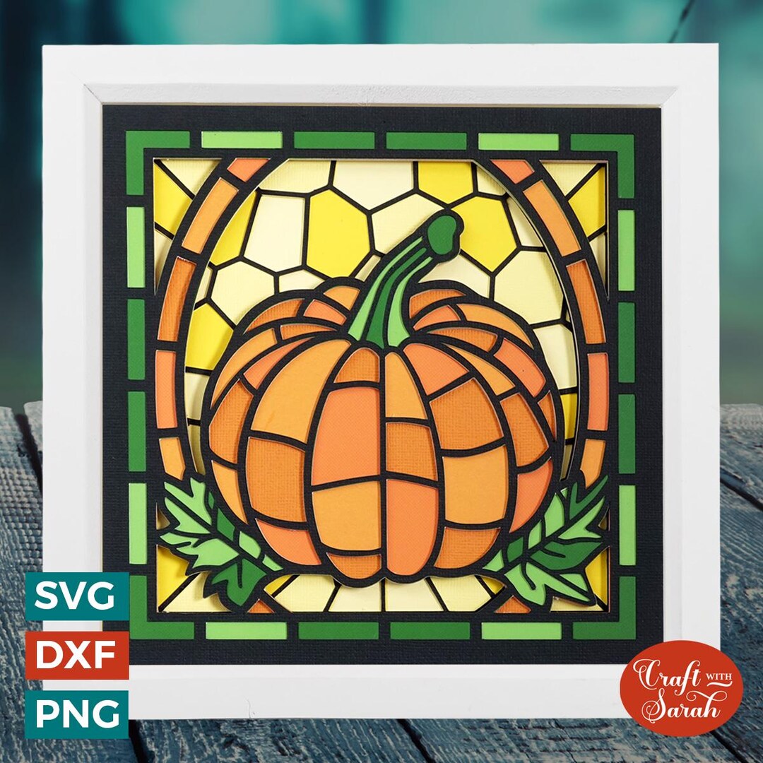 Stained Glass Pumpkin SVG | Layered Fall Pumpkin Stained Glass Cut ...