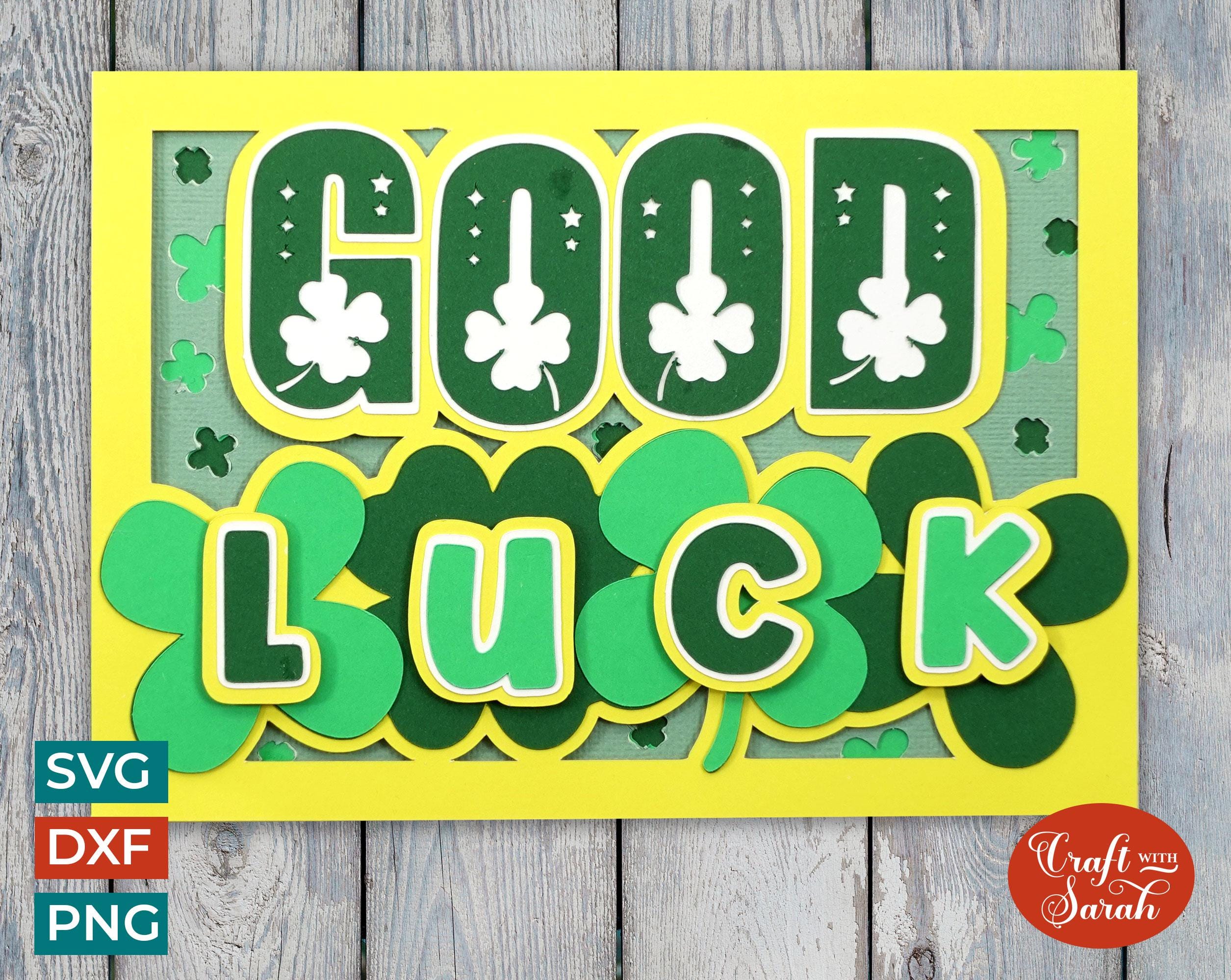 Good Luck Clover Card SVG | Layered Good Luck Greetings Card Cutting ...