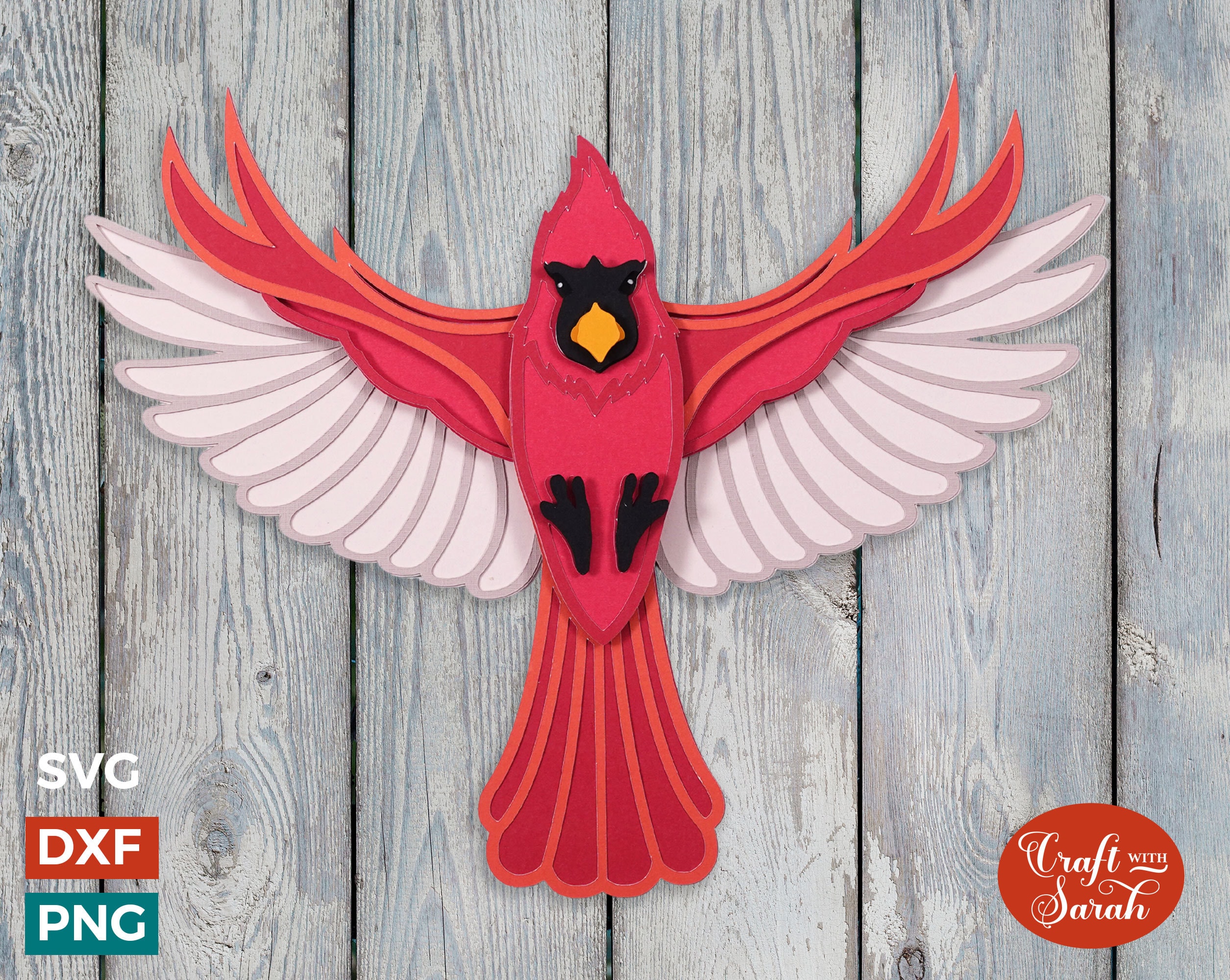 Cardinal in Flight SVG 3D Cardinal SVG - Etsy Singapore