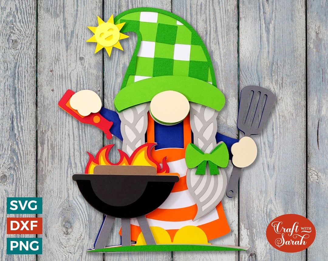 BBQ Gnome SVG | Layered Female Cooking Gonk Cut Files - Etsy