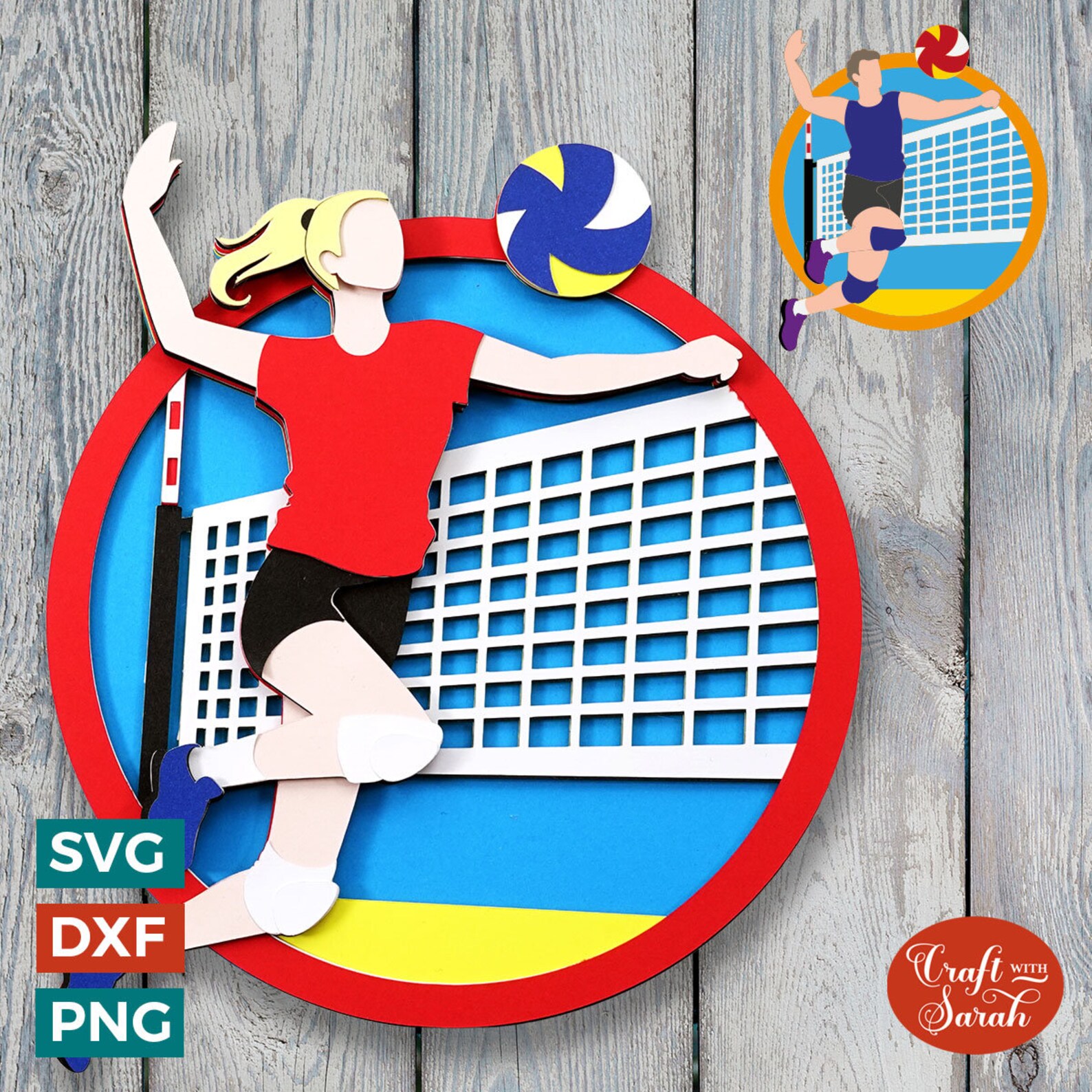 Volleyball SVG | Male & Female Beach Volleyball Cut Files - Etsy