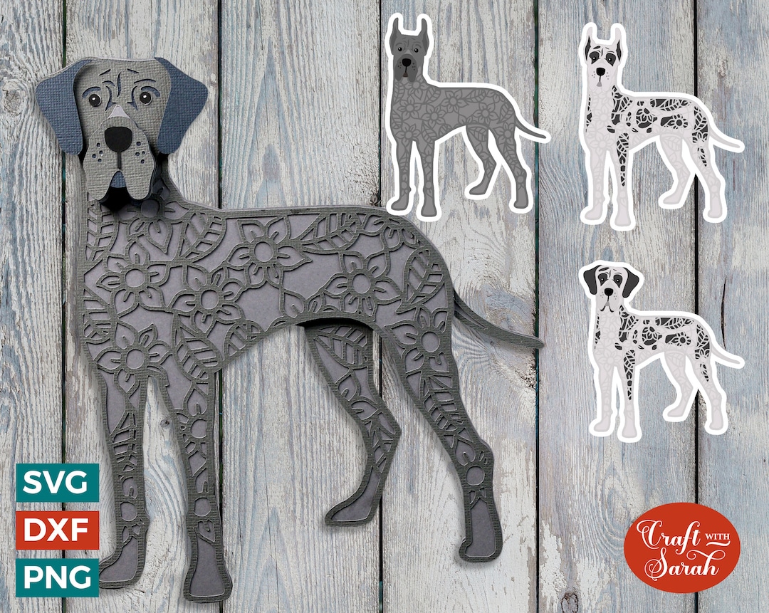 Great Dane SVG | Layered Great Dane Dog Cutting File - Etsy