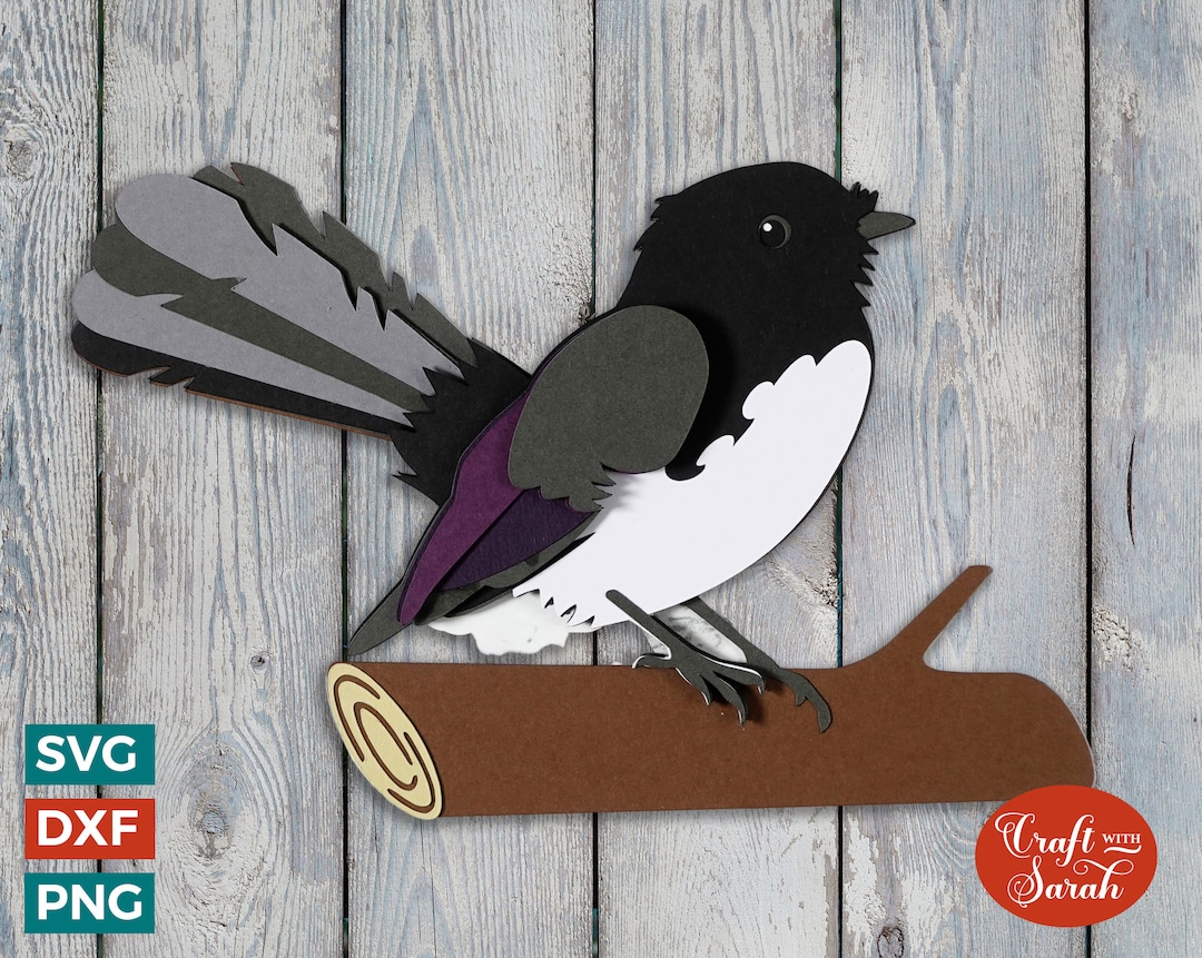 Willy Wagtail Bird SVG | Layered Willy Wagtail Cutting File - Etsy