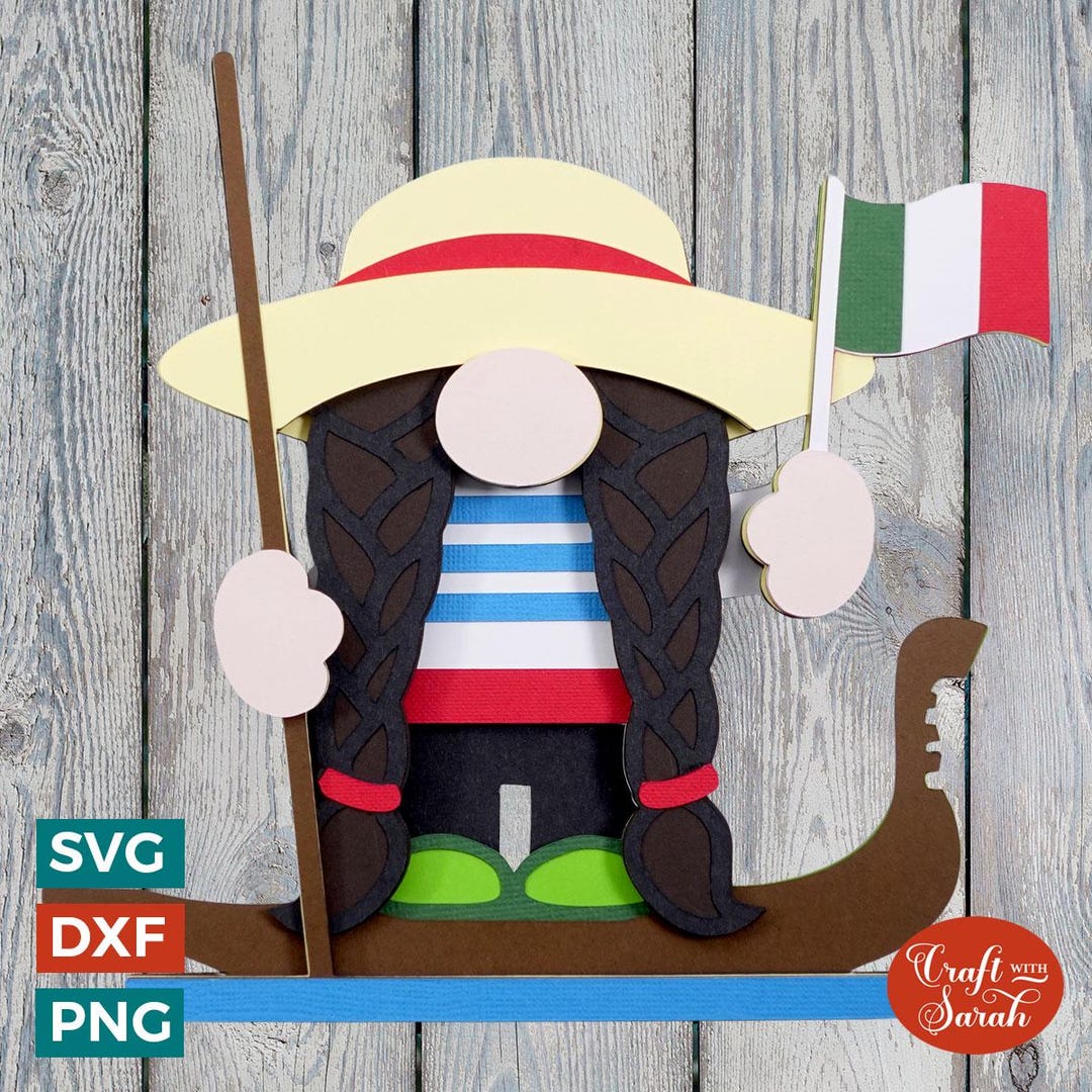 Italian Gnome SVG | Layered Female Patriotic Gnome Cutting Files - Etsy
