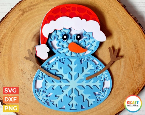 Christmas Snowman SVG Layered Snowman Cutting File | Etsy