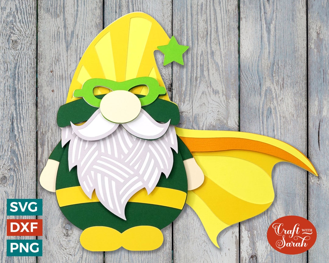 Hero Gnome SVG | Layered Male Hero Gonk Cut Files - Etsy