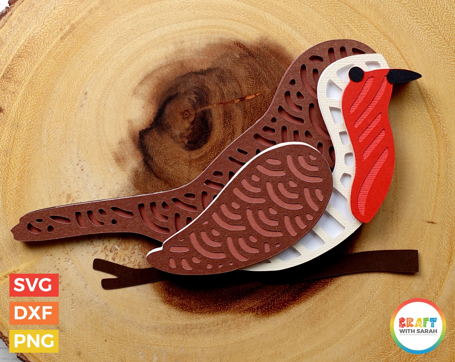 Christmas Robin SVG Layered Robin Bird Cutting File | Etsy UK