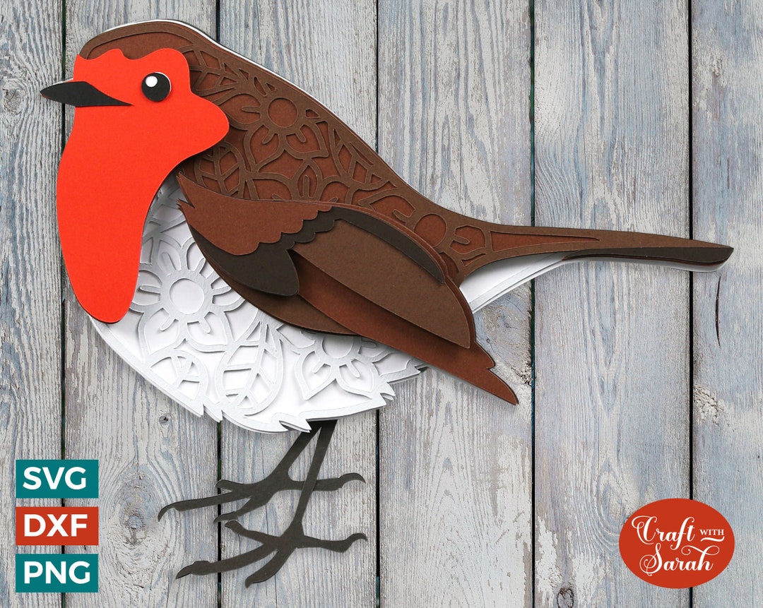 Robin SVG | Layered Christmas Robin Bird Cutting File - Etsy
