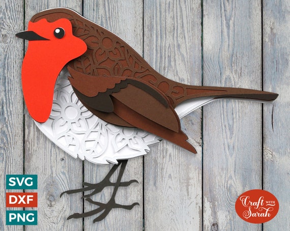 Robin SVG Layered Christmas Robin Bird Cutting File - Etsy