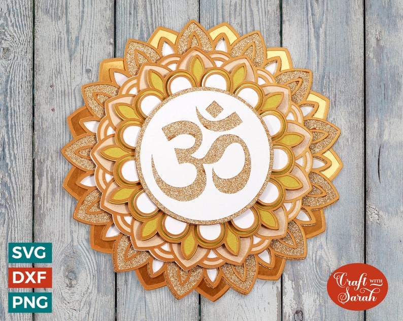 Om Symbol SVG | Layered Om Symbol With Mandala Cutting File - Etsy