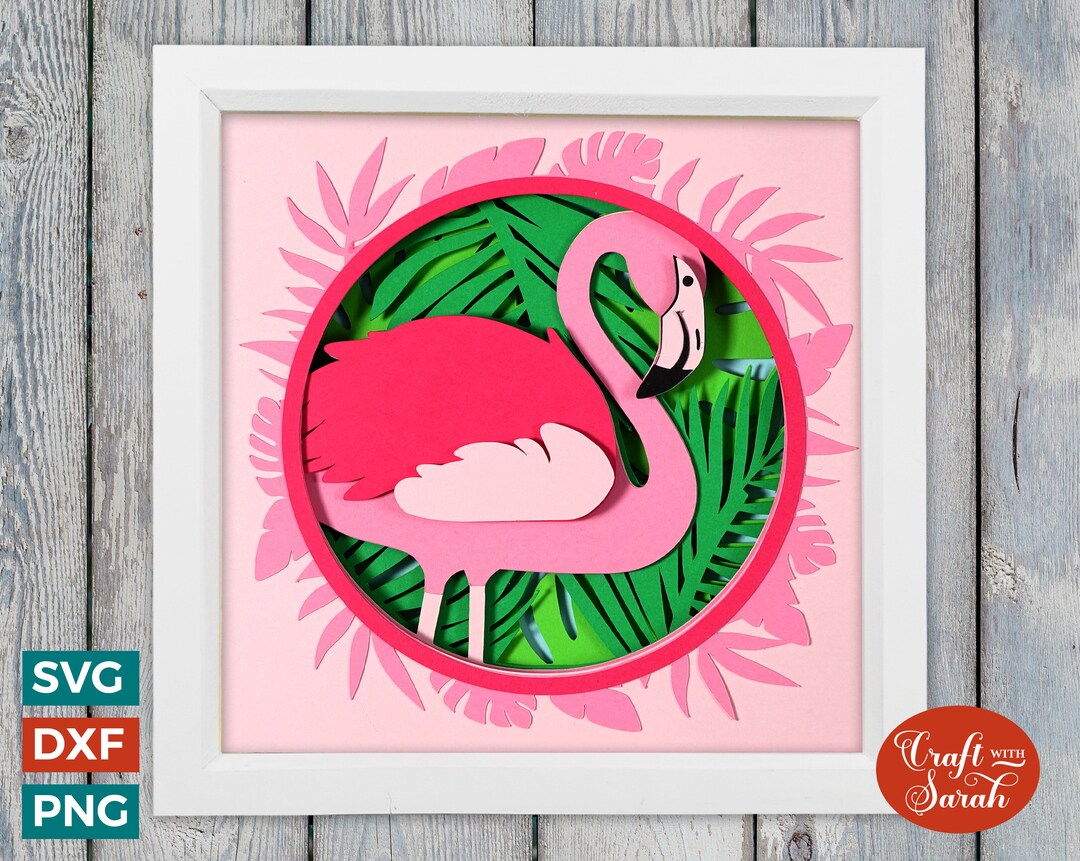 Flamingo Shadow Box SVG File | Layered Flamingo Cutting File - Etsy