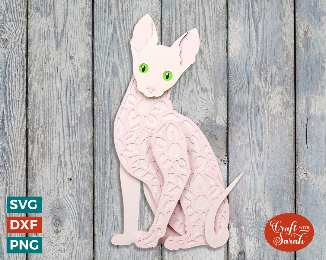 Sphynx SVG | Layered Hairless Cat Cutting File - Etsy