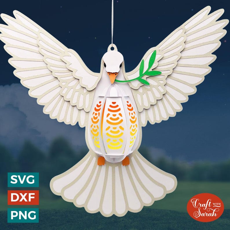 Linterna de paloma SVG / Archivo de corte de paloma en capas - Etsy México