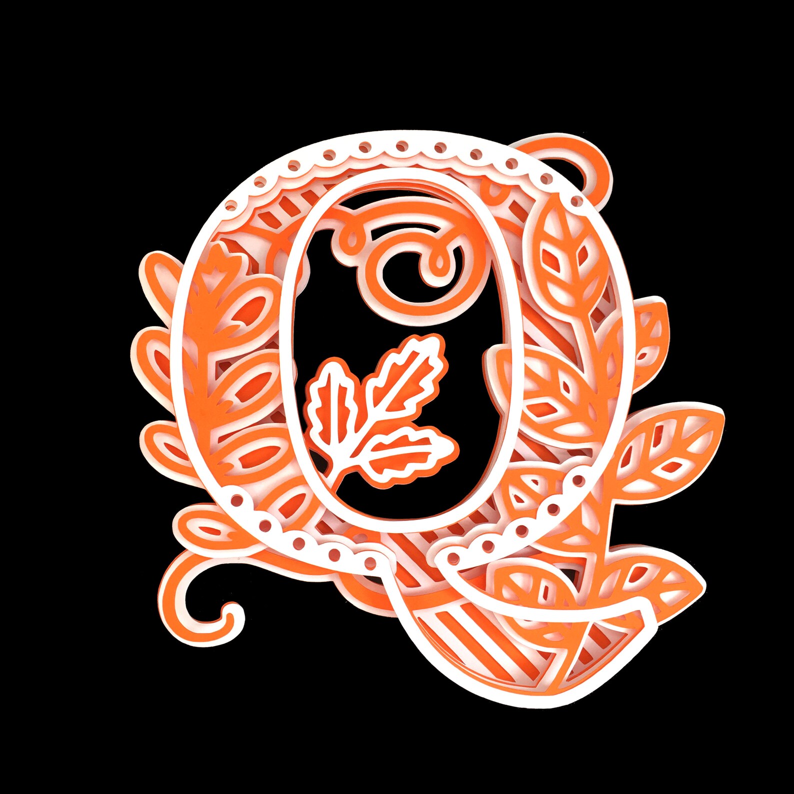 Letter Q 3D Filigree Alphabet SVG for Cricut, 3D SVG Q Monogram - Etsy