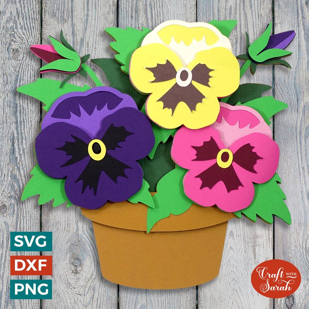 Pansies SVG | Layered Pansy Flower Cut Files - Etsy