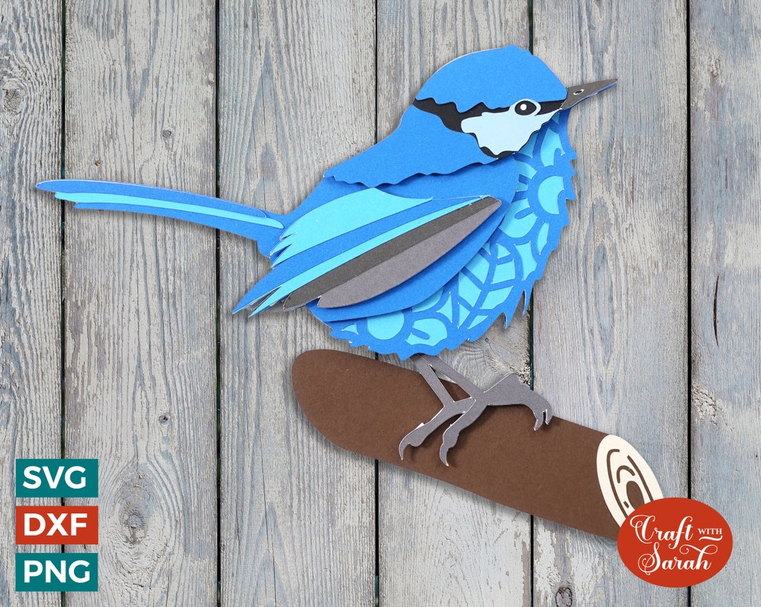 Blue Fairy Wren SVG | Layered Wren Cutting File - Etsy Australia