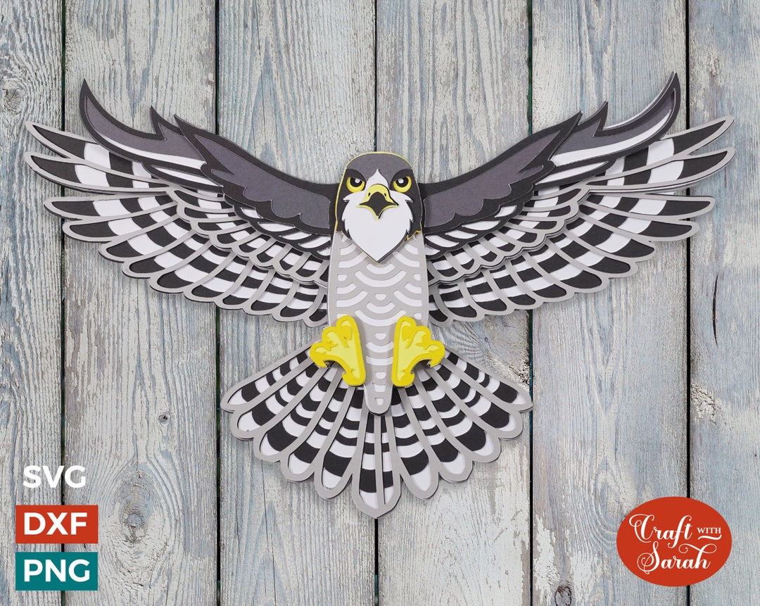 Falcon in Flight SVG | 3D Falcon SVG - Etsy
