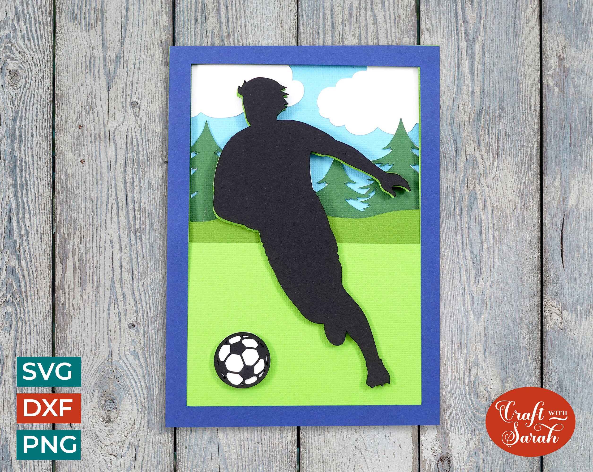 Footballer Card SVG Layered Football Sport Greetings Card - Etsy