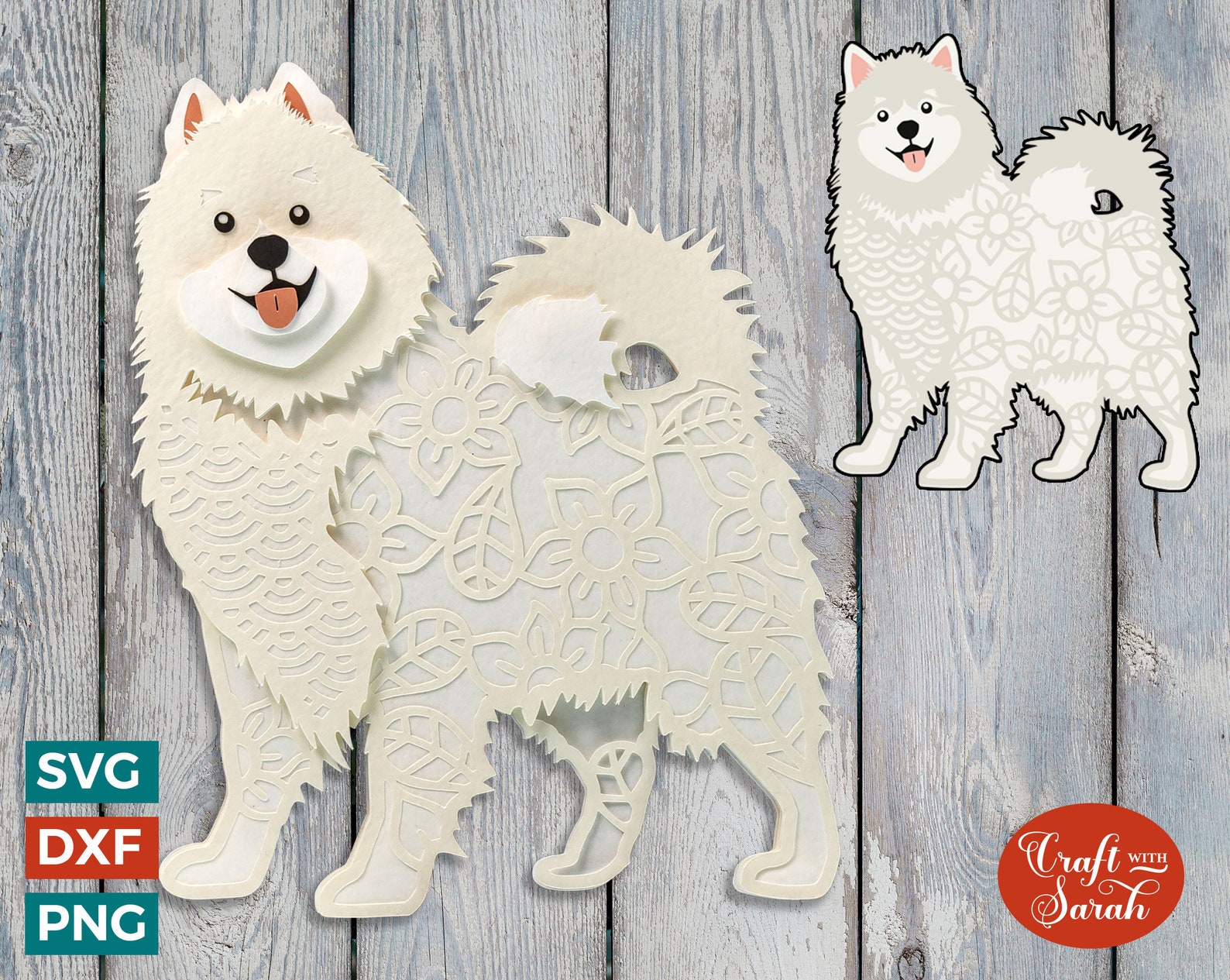 Samoyed SVG Layered Samoyed Dog Cutting File - Etsy UK