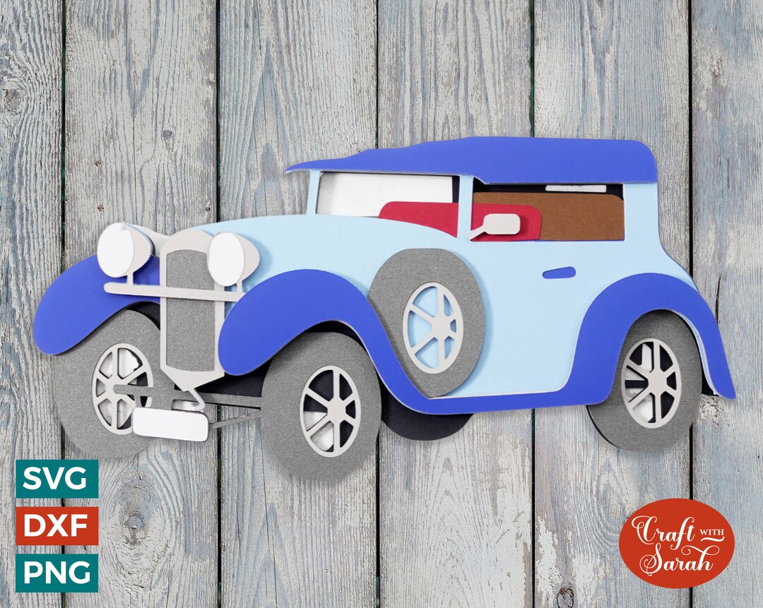 Old Fashioned Car SVG | 3D Layered Vintage Car Cutting File - Etsy