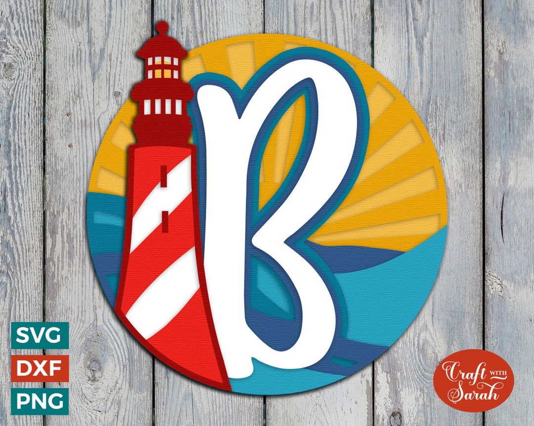 Lighthouse Letter B Layered SVG | 3D Lighthouse Alphabet - Etsy
