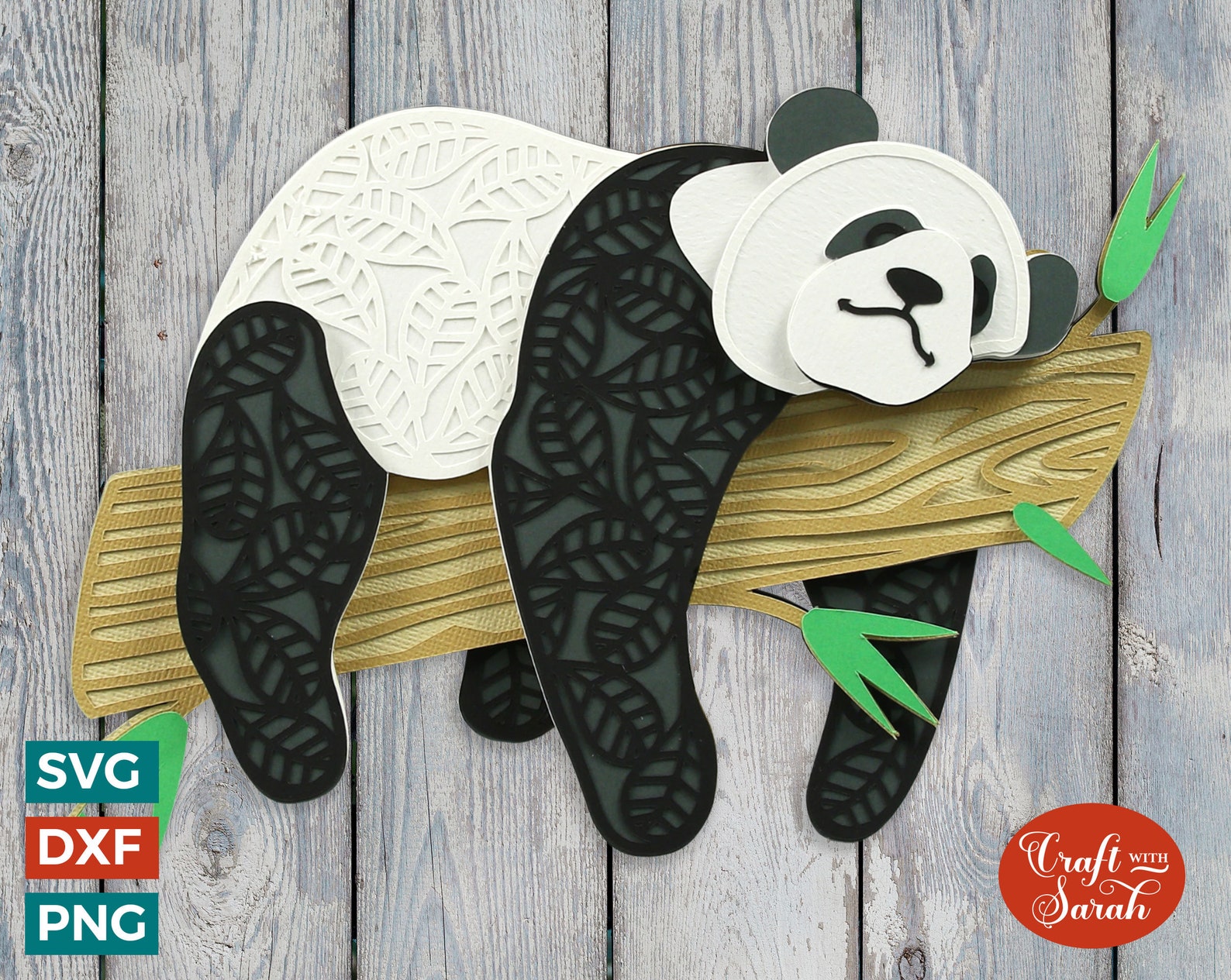 Panda SVG Layered Lazy Panda Cutting File - Etsy