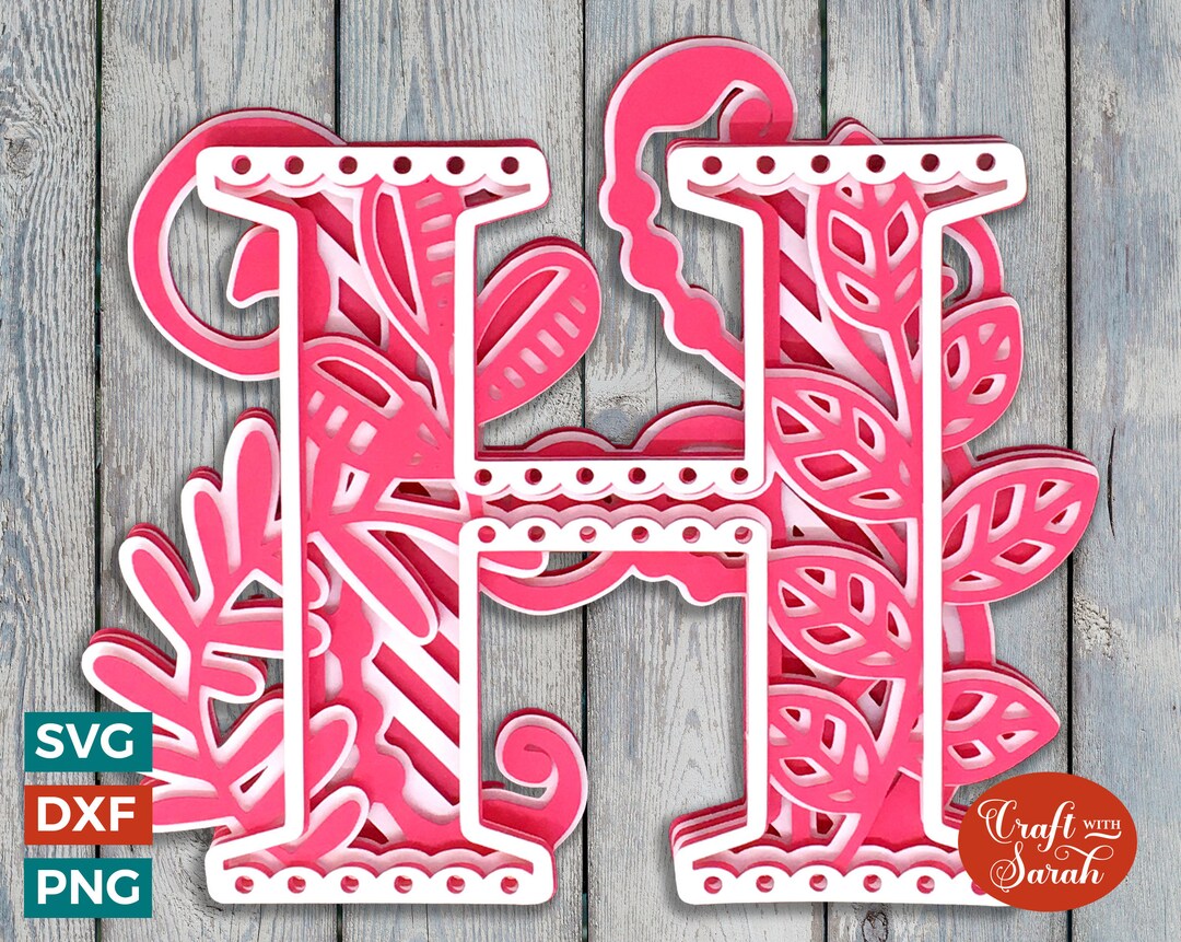 Letter H 3D Alphabet SVG for Cricut, 3D SVG H Monogram - Etsy
