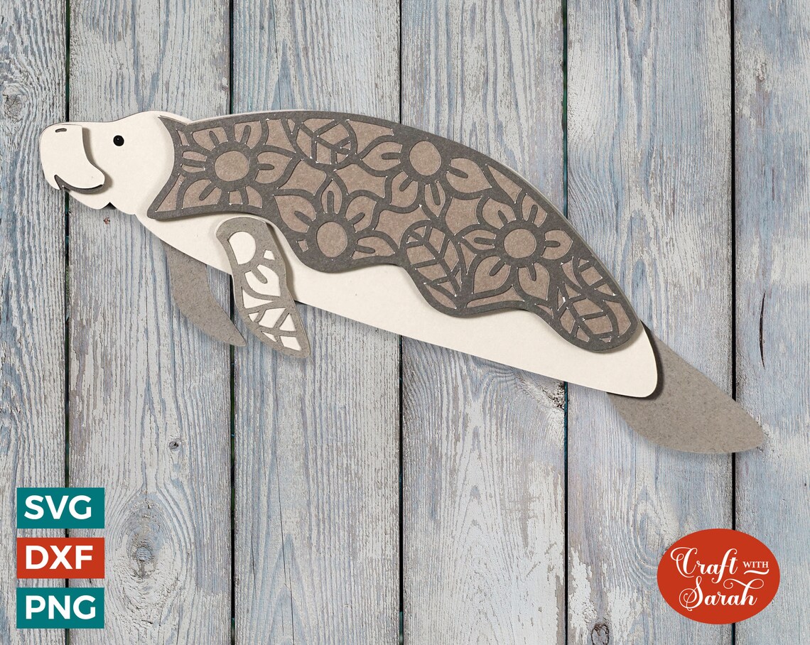 Manatee SVG Layered Manatee Cutting File - Etsy