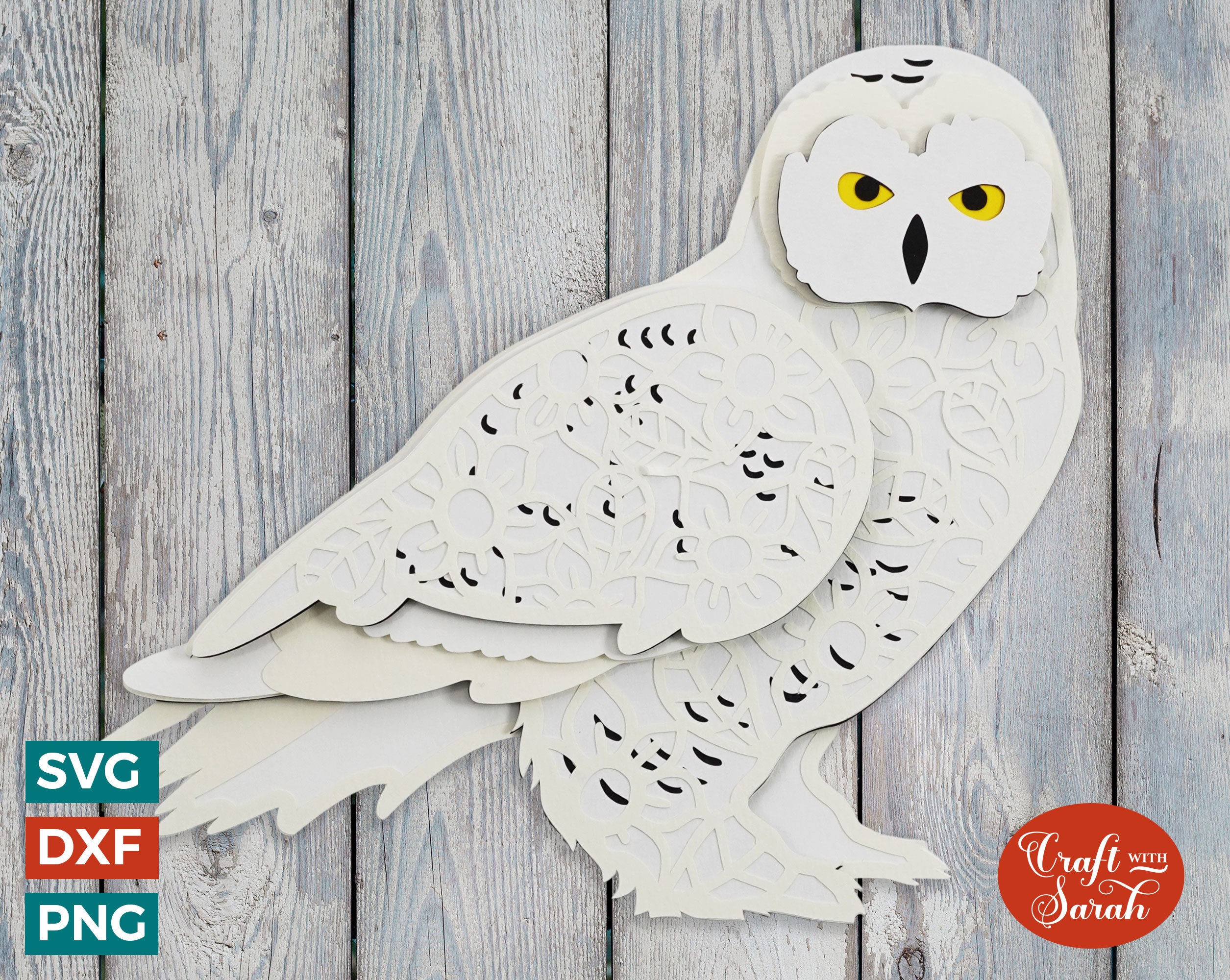 Snowy Owl SVG Layered Snowy Owl Cutting File - Etsy UK