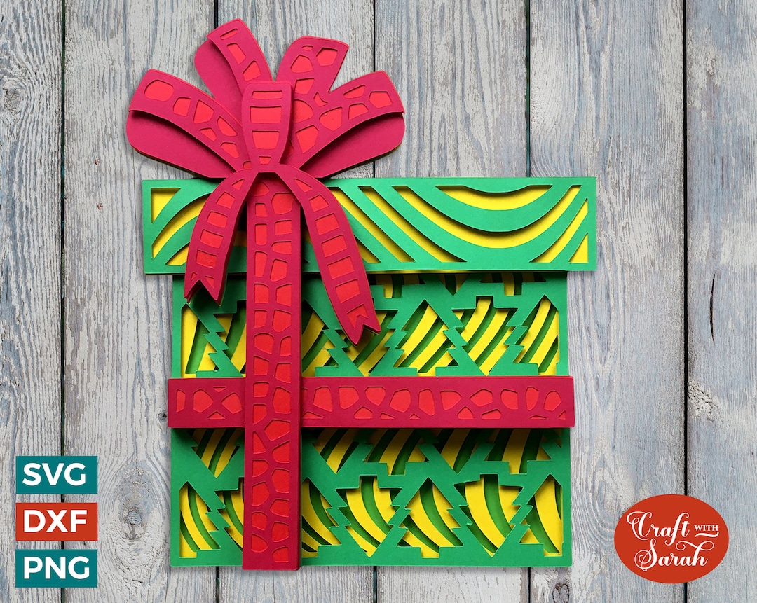 Christmas Gift SVG | Layered Christmas Present Cutting File - Etsy
