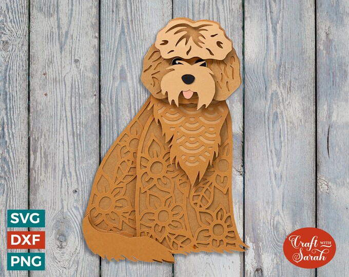 Cavapoo Peeking Dog glücklicher Cockapoo SVG kommerzielle Doodle ...