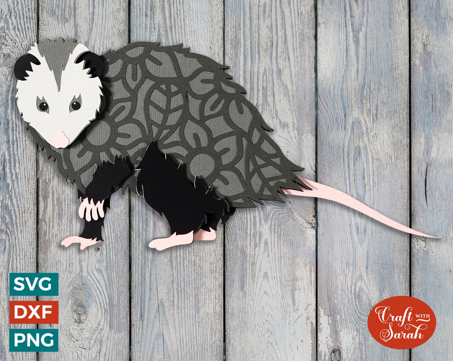 Opossum SVG | Layered Opossum Cutting File - Etsy