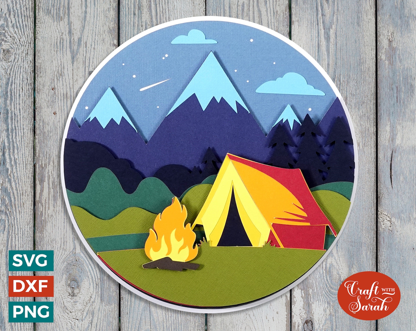 Camping SVG | Layered Papercut Camping SVG - Etsy