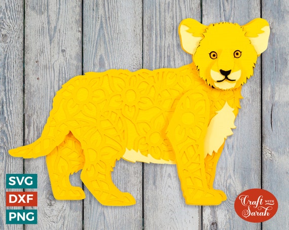 Lion Cub SVG 3D Layered Baby Lion SVG - Etsy