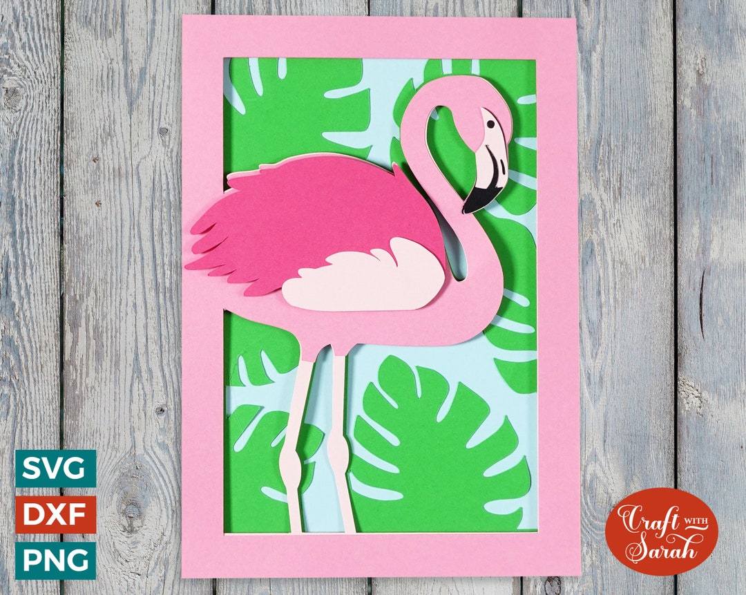 Flamingo Greetings Card | Layered Flamingo Card - Etsy