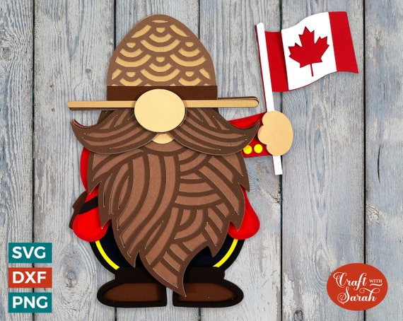 Canada Day Gnome SVG Layered Male Canadian Gnome Cutting | Etsy