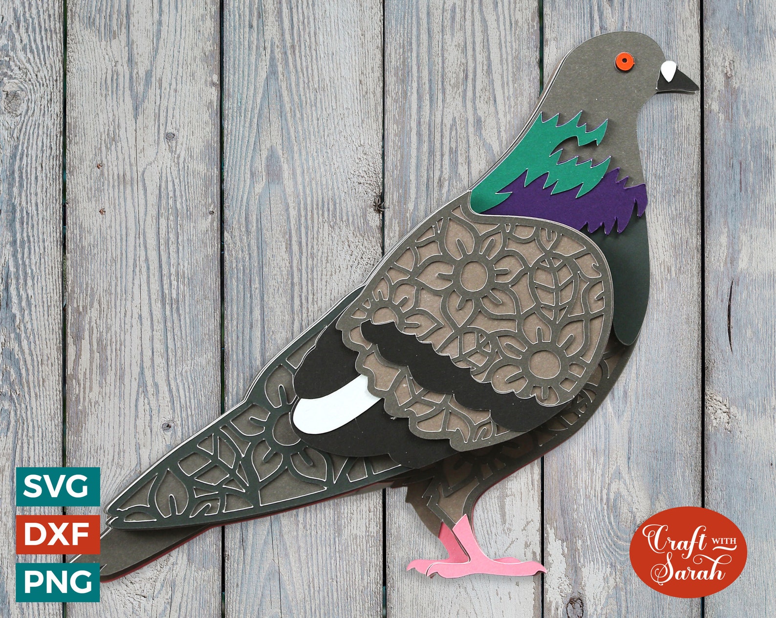 Pigeon SVG | Layered Rock Pigeon Bird Cutting File - Etsy