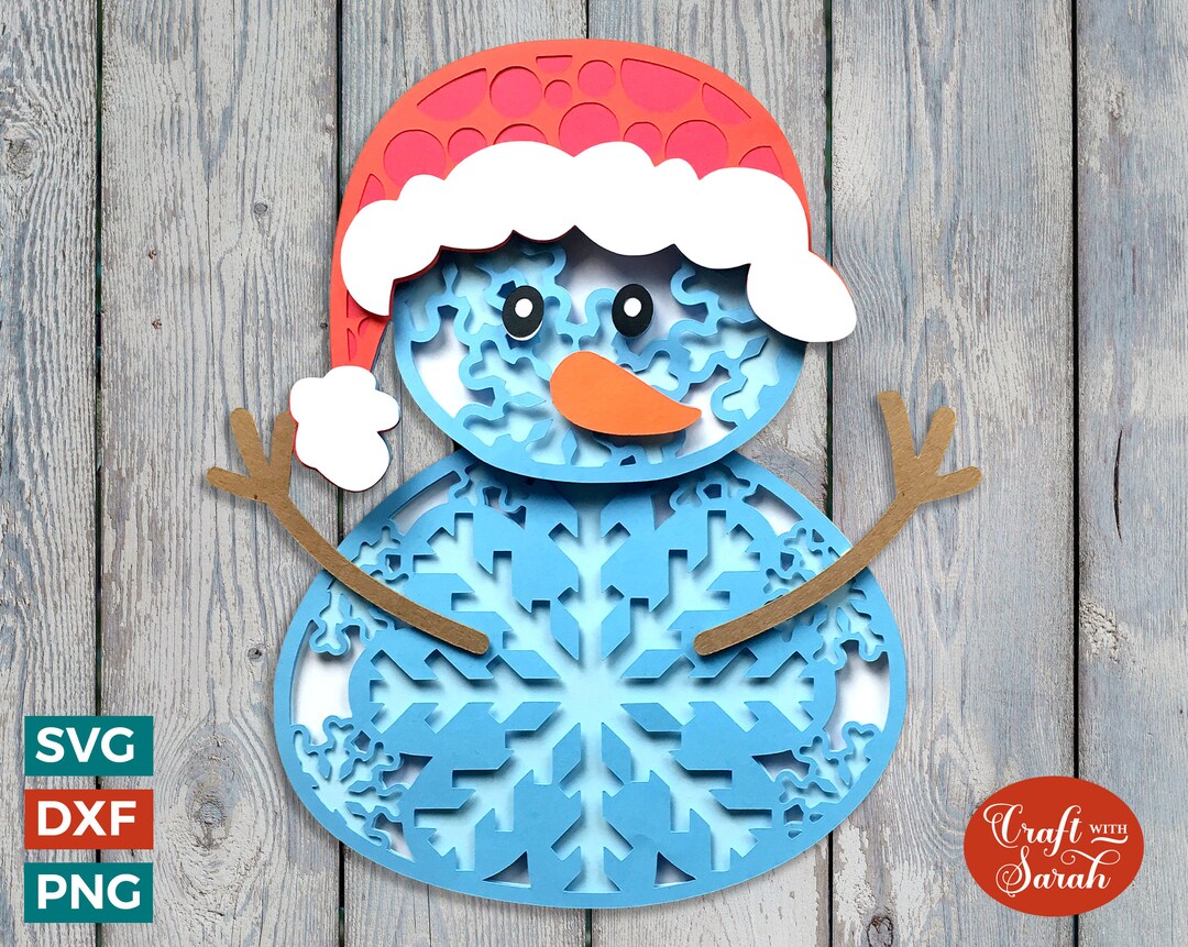 Christmas Snowman SVG | Layered Snowman Cutting File - Etsy