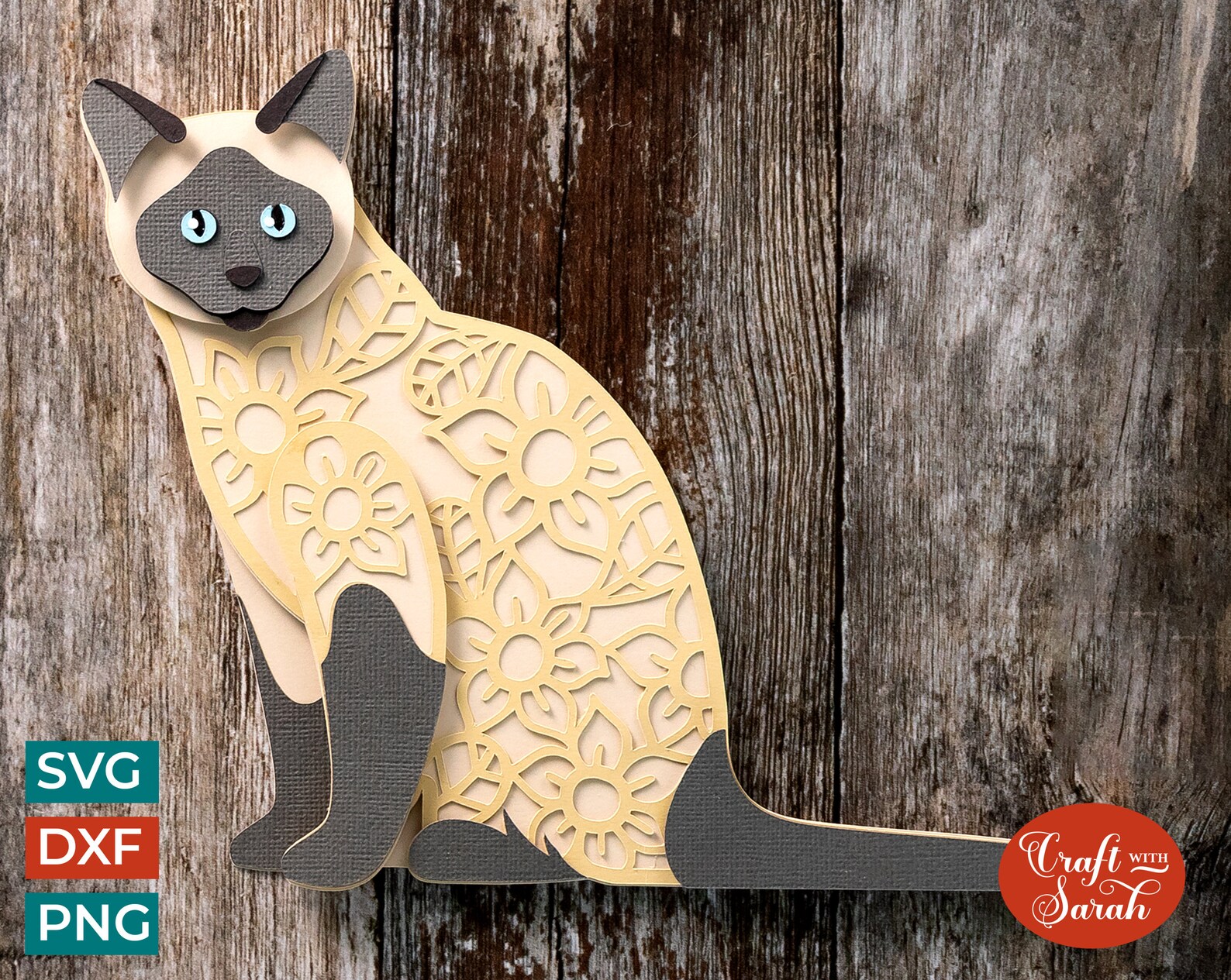 Siamese Cat Layered SVG Layered Siamese Cat Cutting File | Etsy