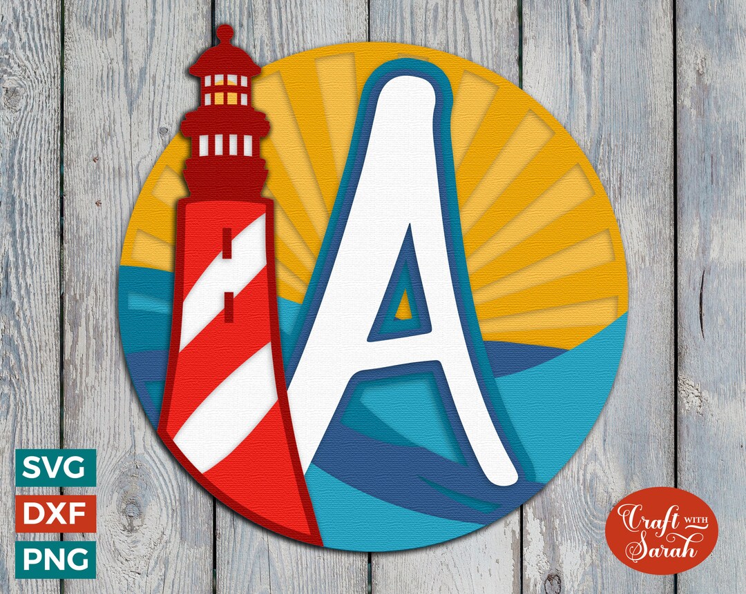 Lighthouse Letter A Layered SVG | 3D Lighthouse Alphabet - Etsy