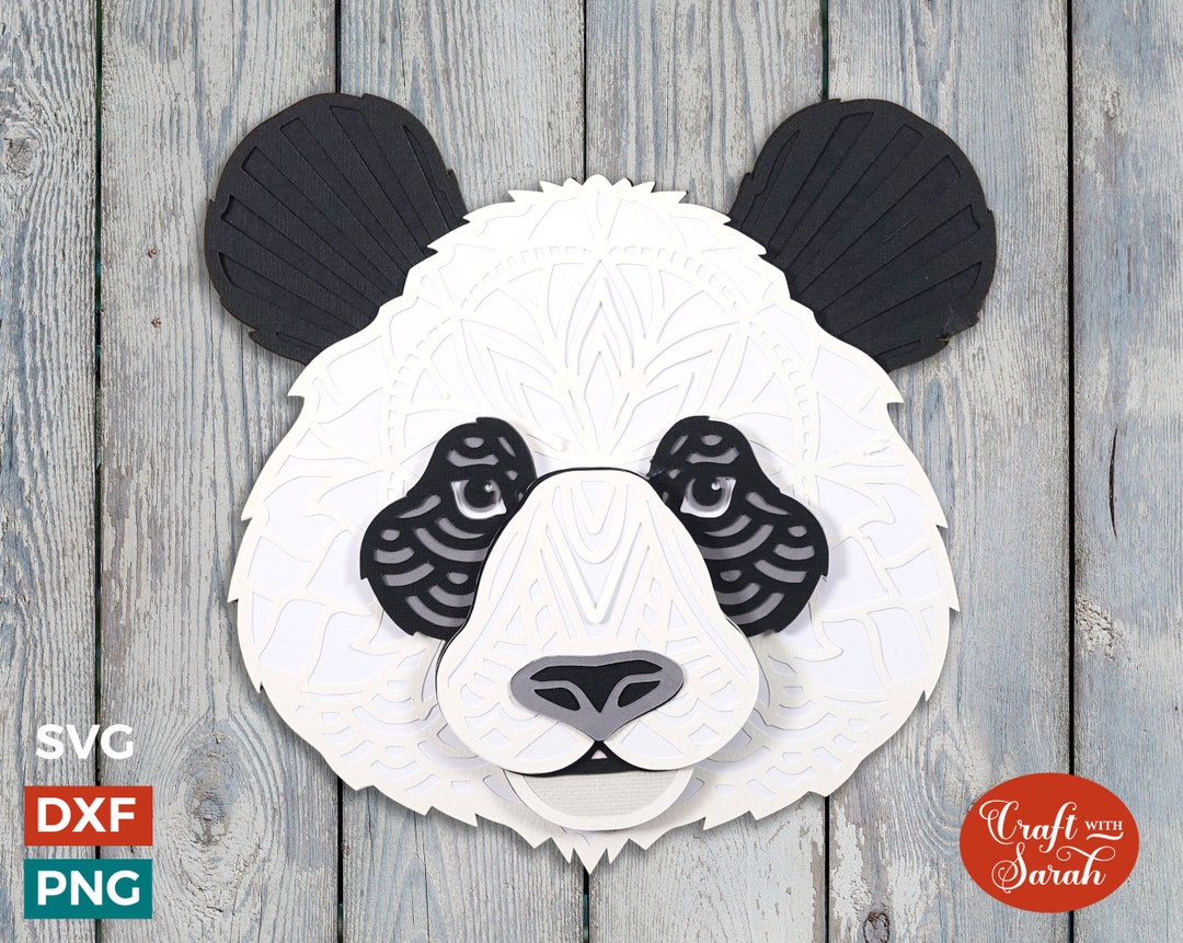 Mandala Panda Head SVG | 3D Panda SVG - Etsy