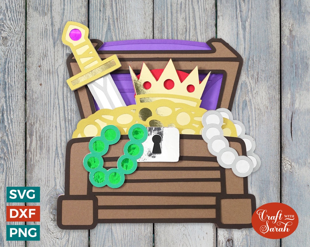 Pirate Treasure Chest SVG | 3D Layered Pirate Hidden Treasure Cutting ...