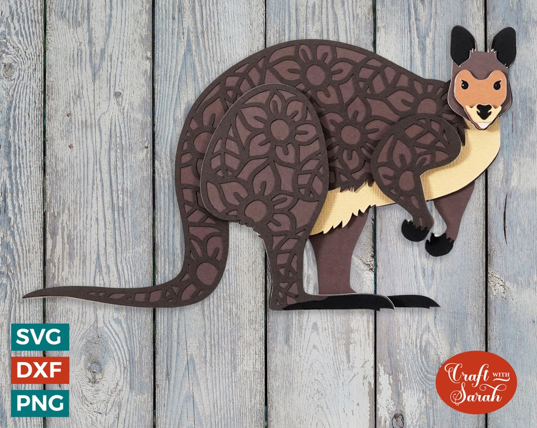 Wallaby SVG | Layered Wallaby Cutting File - Etsy